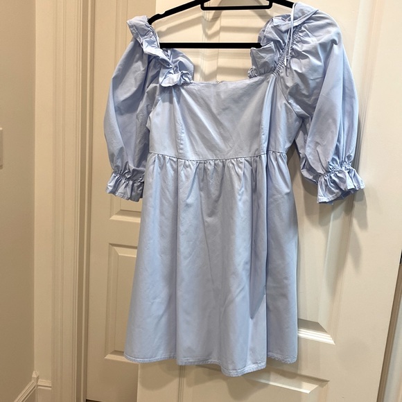 moodie | Dresses | Moodie Light Blue Ruffle Mini Dress | Poshmark